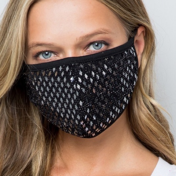 Accessories | Diamond Black Protective Face Mask | Poshmark